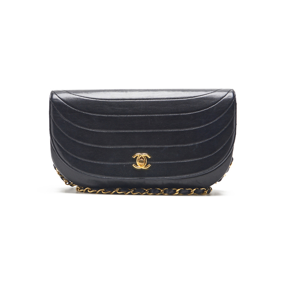 CHANEL | Bags | Chanel Border Stitch Chain Shoulder Bag Black | Poshmark